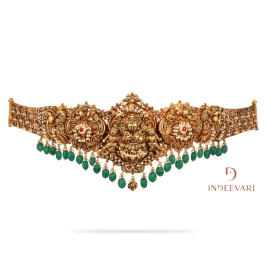 Buy Vaddanam Online | Rati Ruby & Emerald Nakashi Vaddanam from Indeevari